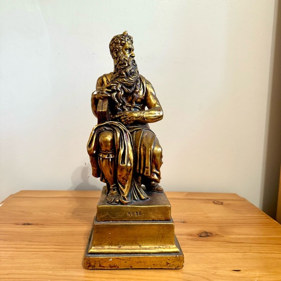 Vintage | Other | Vintage Moses Statue Figure Plaster Mcm Moses ...
